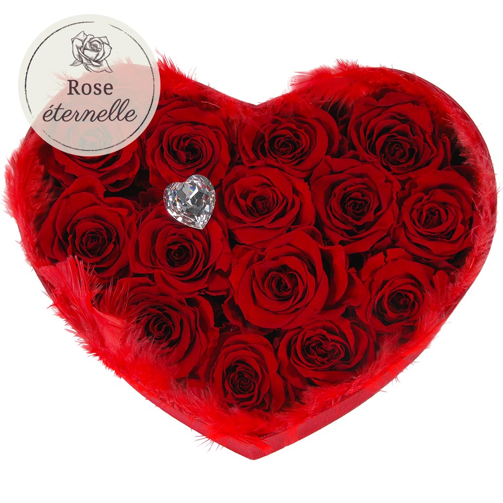 Les Roses "COEUR DE ROSES ETERNELLES ROUGES" - Livraison Express | Florajet