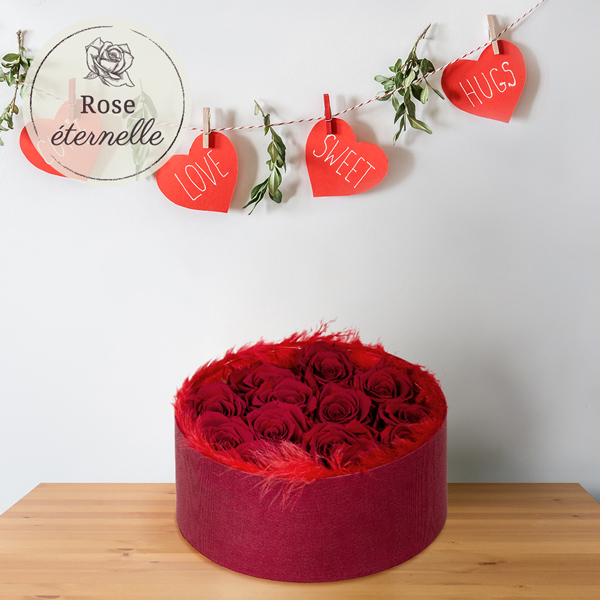 Bouquet de roses "BOITE DE ROSES ETERNELLES ROUGES" - Livraison Express ...