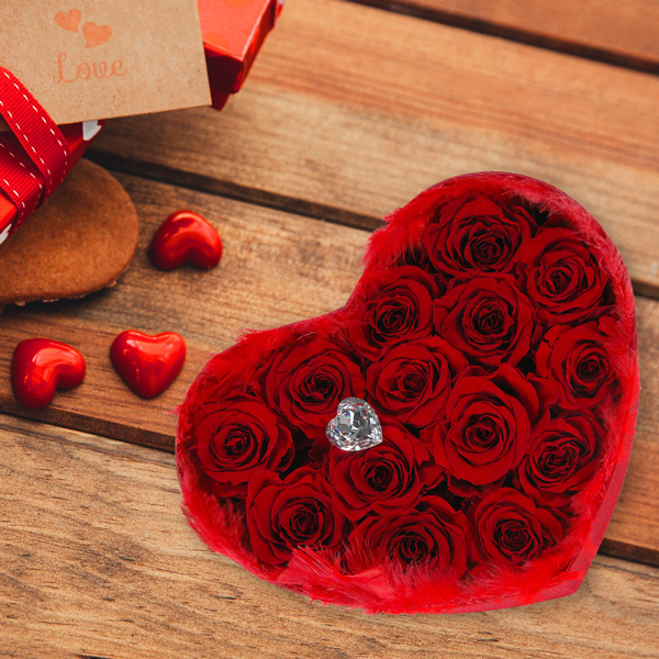 Les Roses "COEUR DE ROSES ETERNELLES ROUGES" - Livraison Express | Florajet