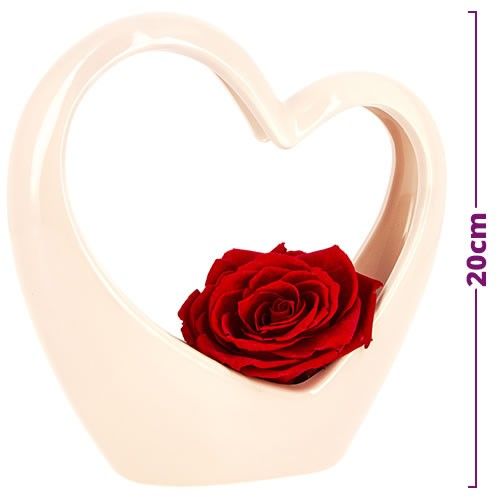 Bouquet de roses "COEUR ROSE EN CERAMIQUE ET SA ROSE ROUGE" - Livraison ...