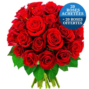 Bouquet de roses "40 ROSES ROUGES" - Livraison Express | Florajet