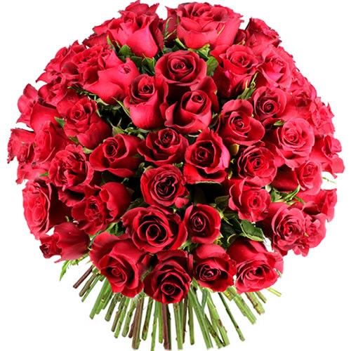 Bouquet de roses "60 ROSES ROUGES + VASE" - Livraison Express | Florajet