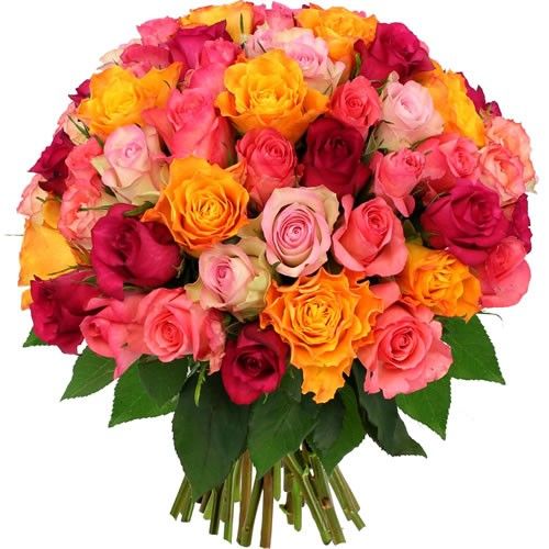 Bouquet de roses "55 ROSES MULTICOLORES" - Livraison Express | Florajet